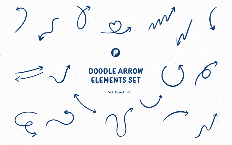 Ensemble d'éléments de flèche Doodle - TemplateMonster