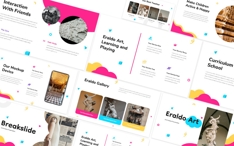 Modelo de PowerPoint de Arte e Estátua de Eraldo