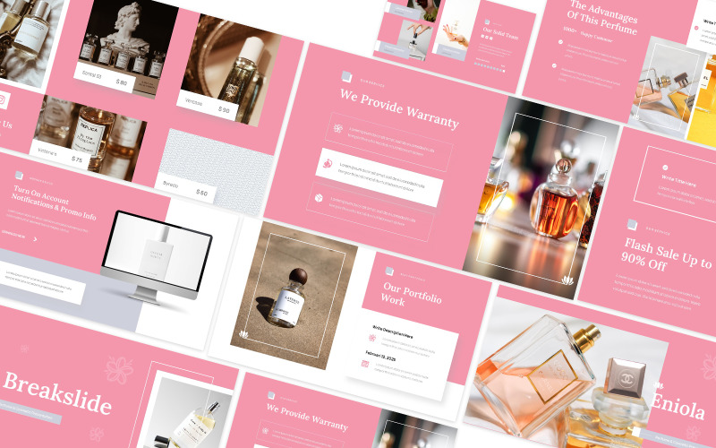 Modelo de PowerPoint de perfume Eniola - TemplateMonster