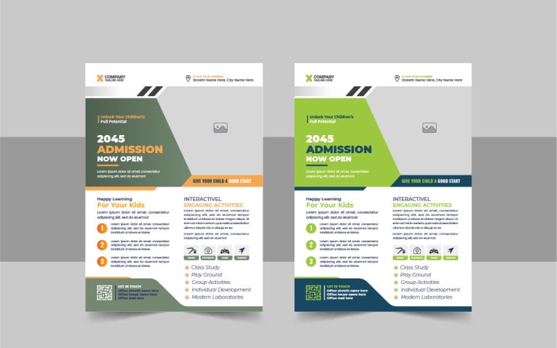 Creative School Admissions Flyer Design Template vector