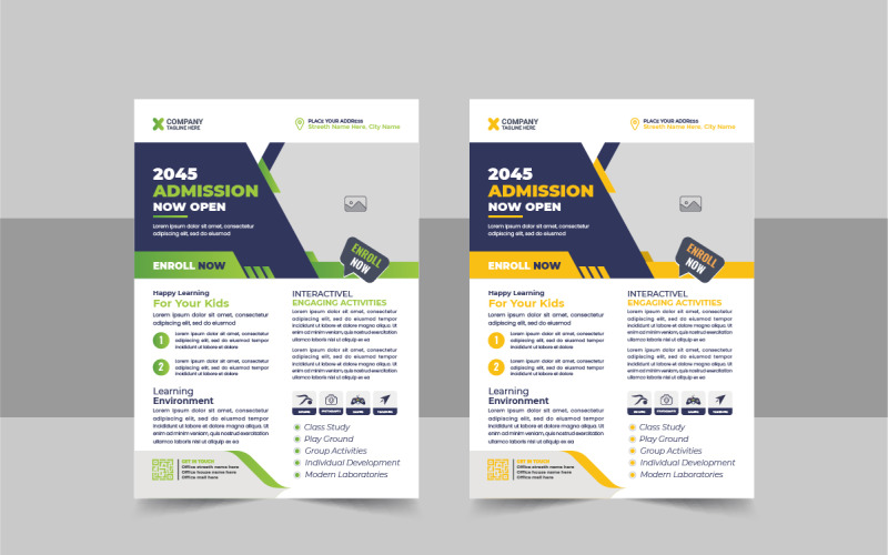 Creative School Admissions Flyer Design - TemplateMonster