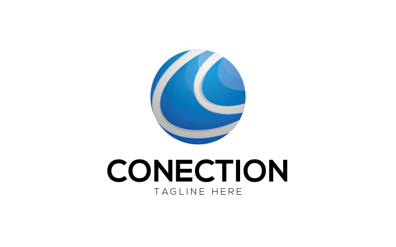 Conection logo colorful made easy for use - TemplateMonster