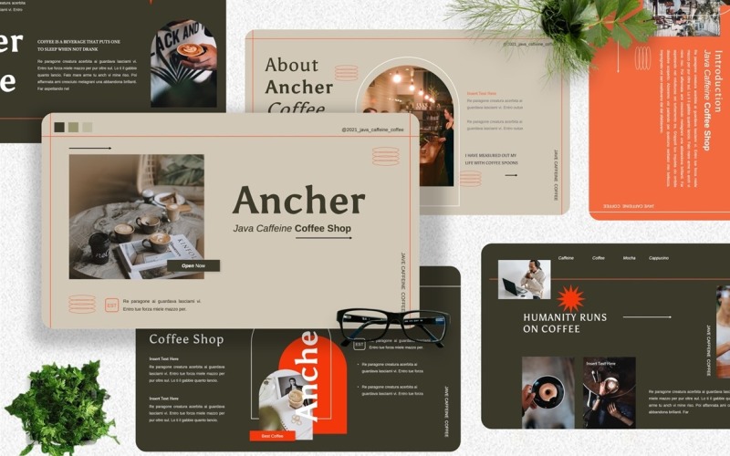 Ancher - Modello PowerPoint per caffetteria - TemplateMonster