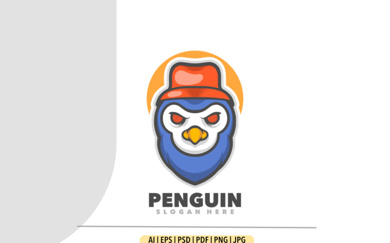 Penguin head mascot logo simple #345788 - TemplateMonster