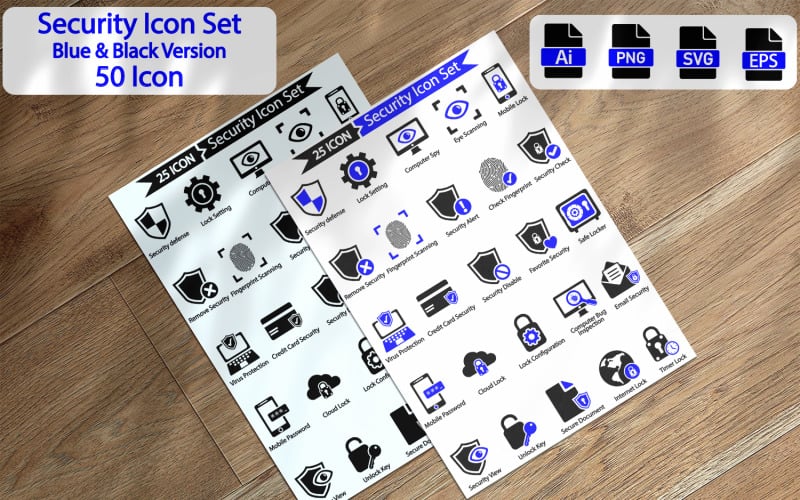 50 Premium Security Icon Set #345775 - TemplateMonster