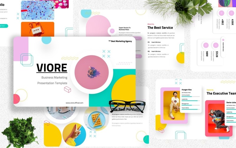 Viore - Modello Powerpoint Marketing - TemplateMonster