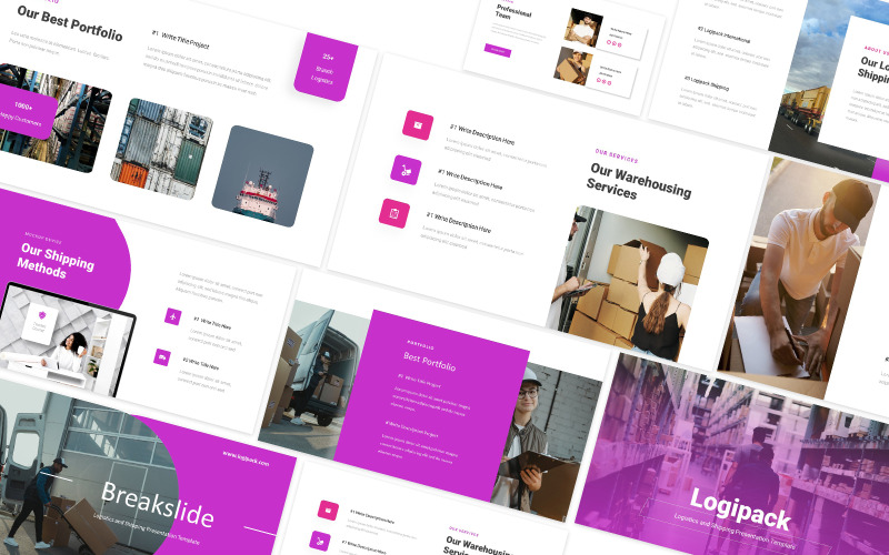 Modèle Powerpoint Logipack #345859 - TemplateMonster