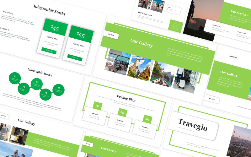 Modello Powerpoint di viaggio Travegio - TemplateMonster