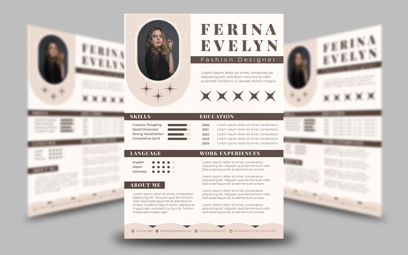 Resume and CV Flyer Template 1 #345858 - TemplateMonster