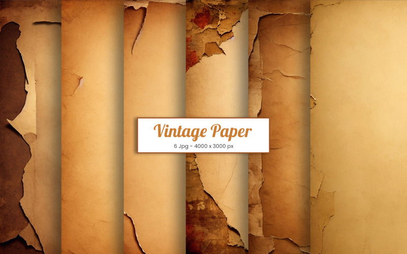 Vintage Torn Paper Textures Digital Paper, Old brown Paper Texture ...