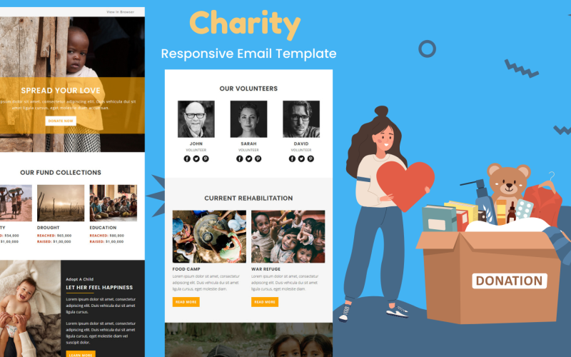 Charity Newsletter Templates 📧 Download Donation & Fundraising Email ...