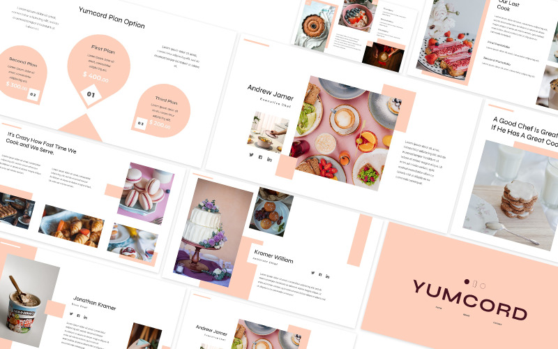 Modello di Powerpoint alimentare Yumcord - TemplateMonster
