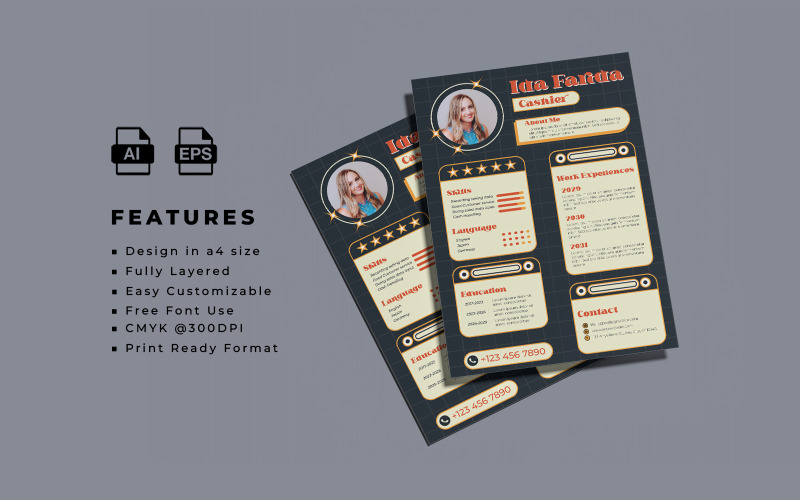 Resume and CV Flyer Template 4 #346222 - TemplateMonster