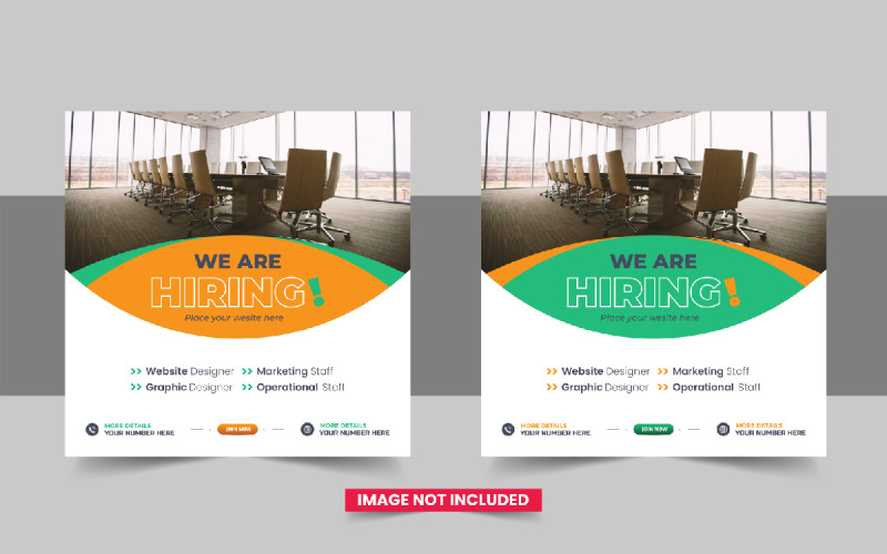 We Are Hiring Job Vacancy Social Media Post template