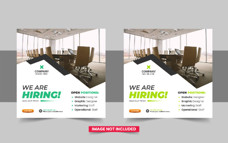 We Are Hiring Job Vacancy Social Media Post - TemplateMonster