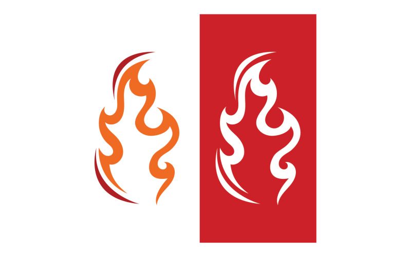 Fuego llama caliente logo quemar plantilla vector v9