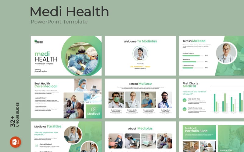Plantilla de presentación de PowerPoint Medi Salud