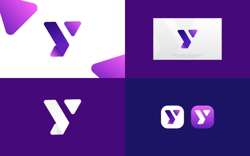 Simple Letter Y Shape Logo Design Template - TemplateMonster