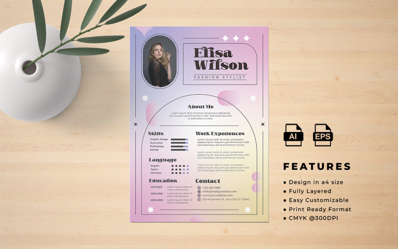 Resume and CV Flyer Template 8 #346764 - TemplateMonster