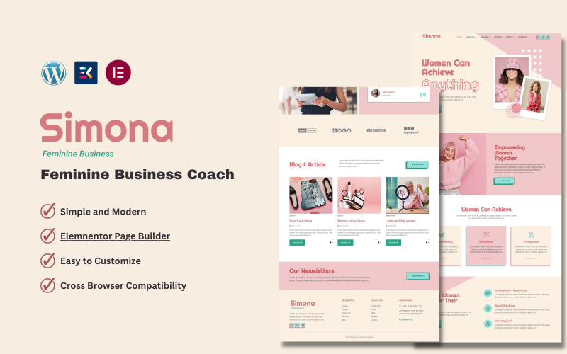 Simona - Tema de WordPress para entrenadora de vida y negocios femeninos