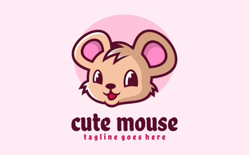Cute Mouse Head Mascot Cartoon Logo #347301 - TemplateMonster