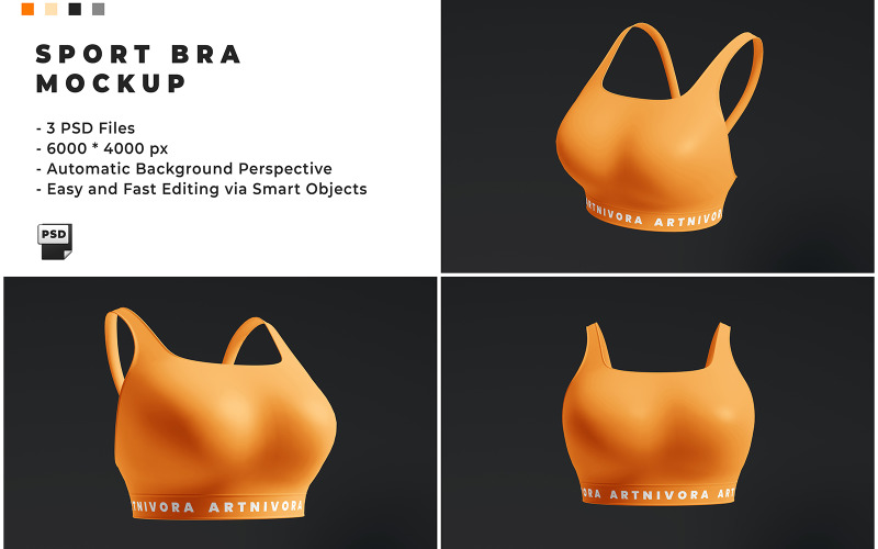 Sport Bra Mockup Template #347311 - TemplateMonster
