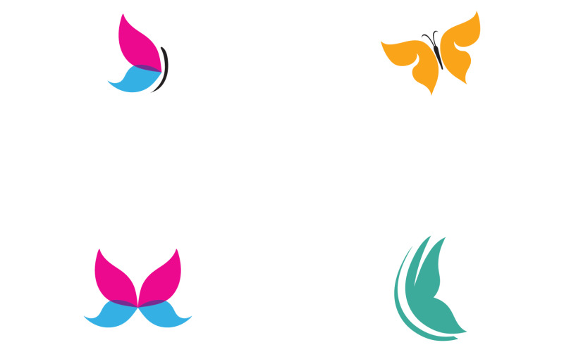 Beauté papillon aile logo template vecteur v22