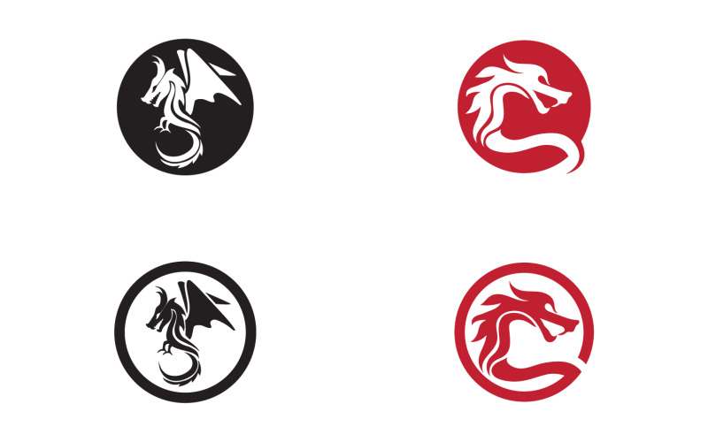 Ejderha ateşi baş logo şablonu v28 #347458 - TemplateMonster