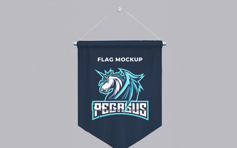 Pennant Flag PSD Product Mockup #347574 - TemplateMonster