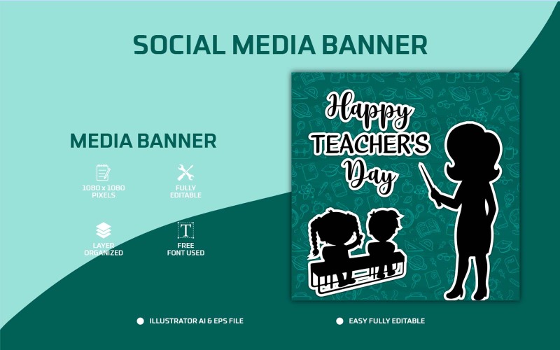 Happy Teachers Day Social Media Post Design or Web Banner Template ...