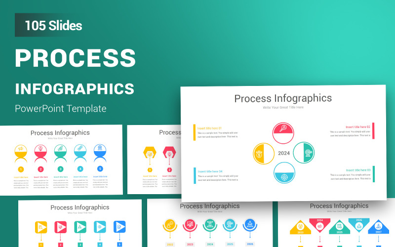 Modello PowerPoint di infografica di processo