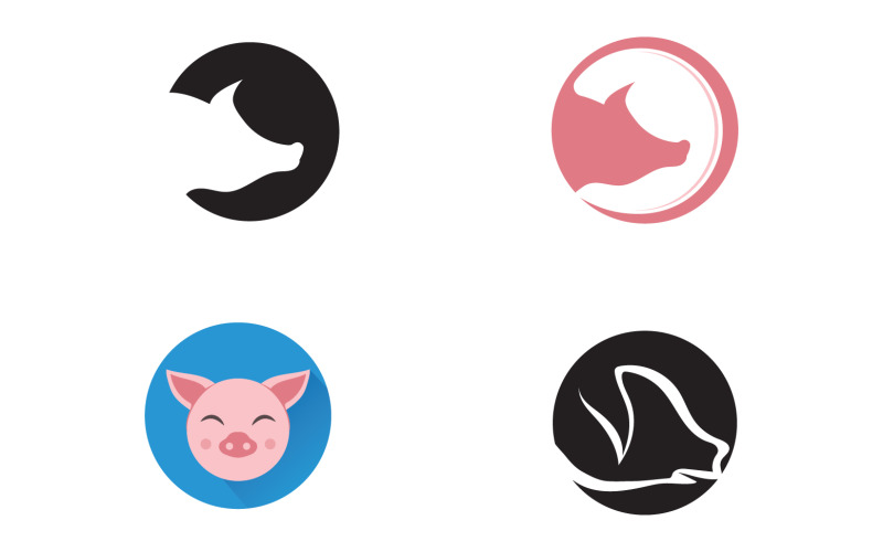 Domuz kafası hayvan logo vektörü v17 - TemplateMonster