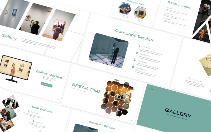 Modelo de Powerpoint de Galeria Moderna - TemplateMonster