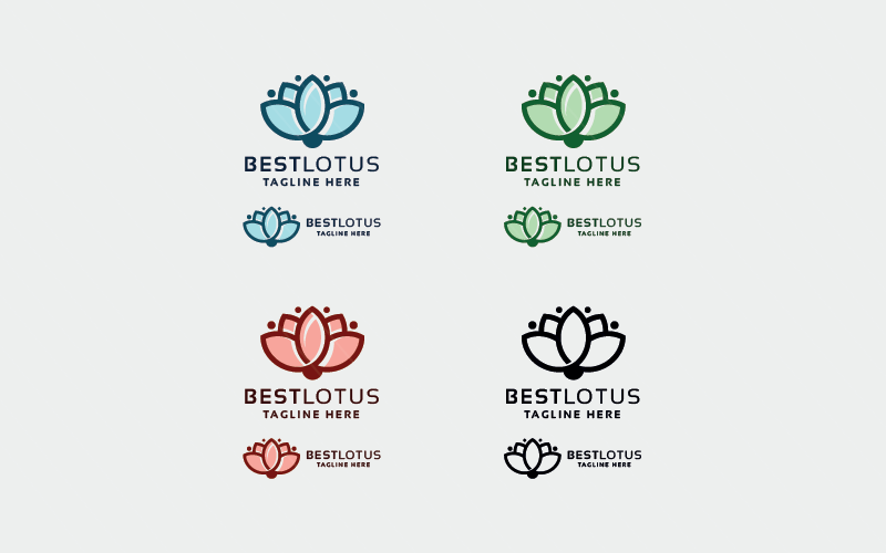 Meilleur logo vectoriel de fleur de lotus - TemplateMonster