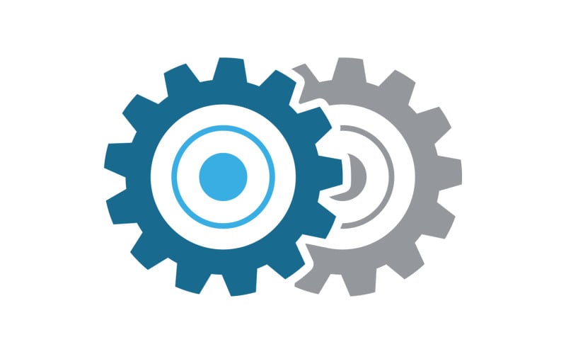 Gear set machine logo vector v2 #348279 - TemplateMonster