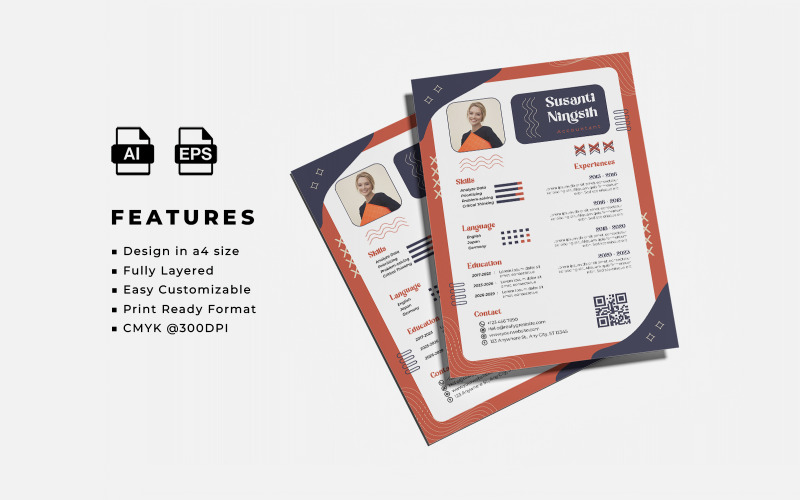 Resume and CV Template Flyer #348372 - TemplateMonster