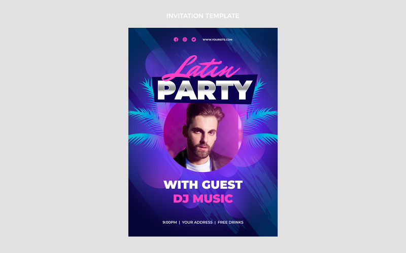 Gradient Latin Dance Party Template #348445 - TemplateMonster