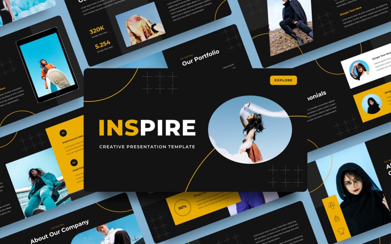 Inspire - Modelo de PowerPoint Criativo - TemplateMonster