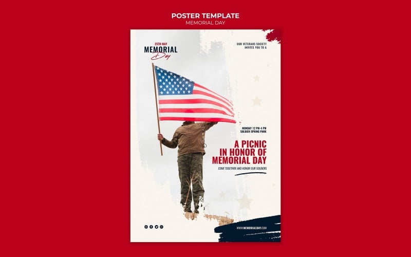 Memorial Day Social Media Template #348442 - TemplateMonster