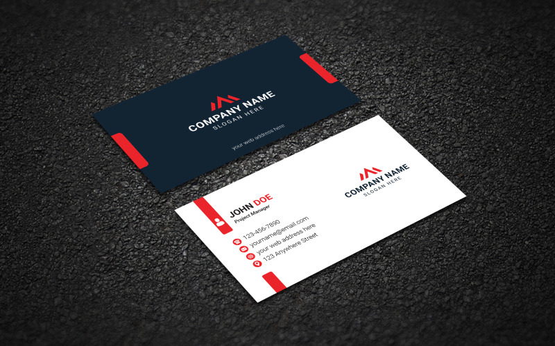 Modern Simple Business Card Design Template - TemplateMonster