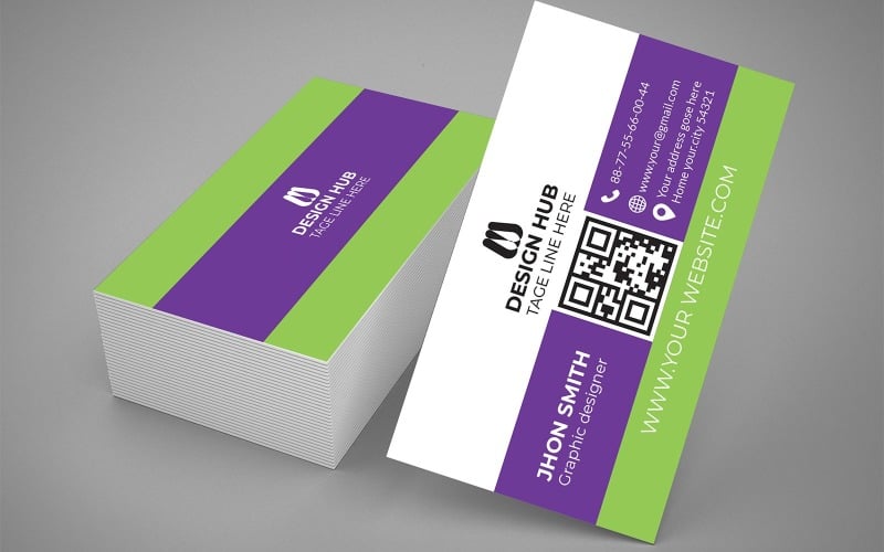Standard Business Card Design #348491 - TemplateMonster