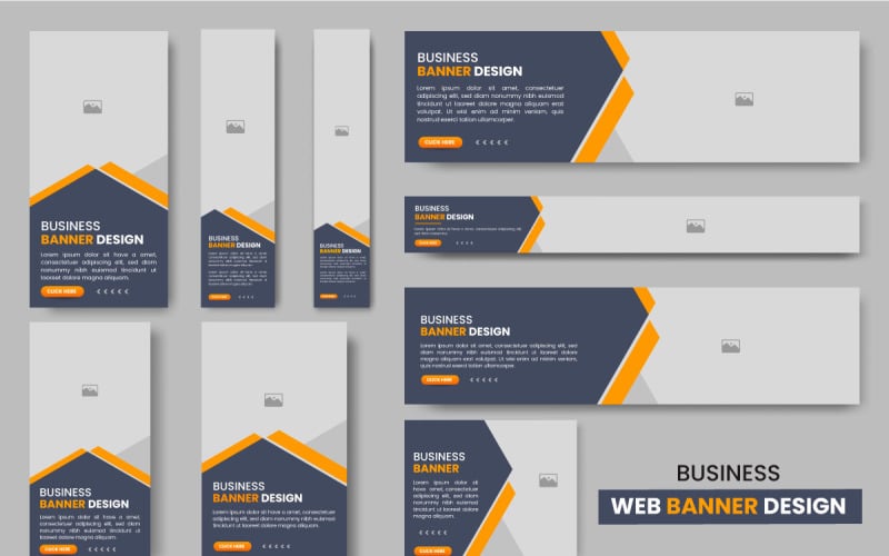 Vector web banner layout set or business web banner template bundle idea