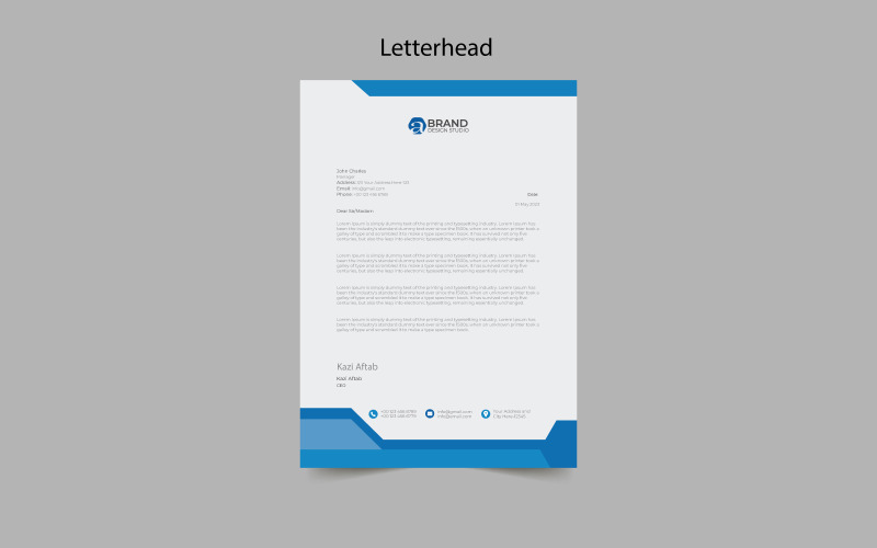 Modern Letterhead Pad Template Design Five - TemplateMonster