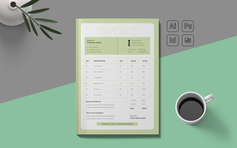 Professional Invoice Template Layout - TemplateMonster Professional Invoice Template Layout - TemplateMonster