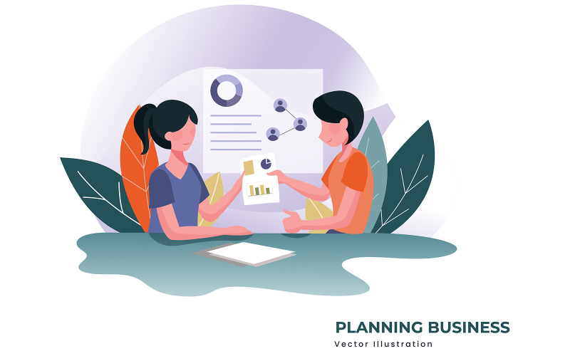 Vecteur d'illustration d'entreprise de planification