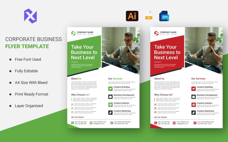 Corporate Flyer Template for Growth #349206 - TemplateMonster