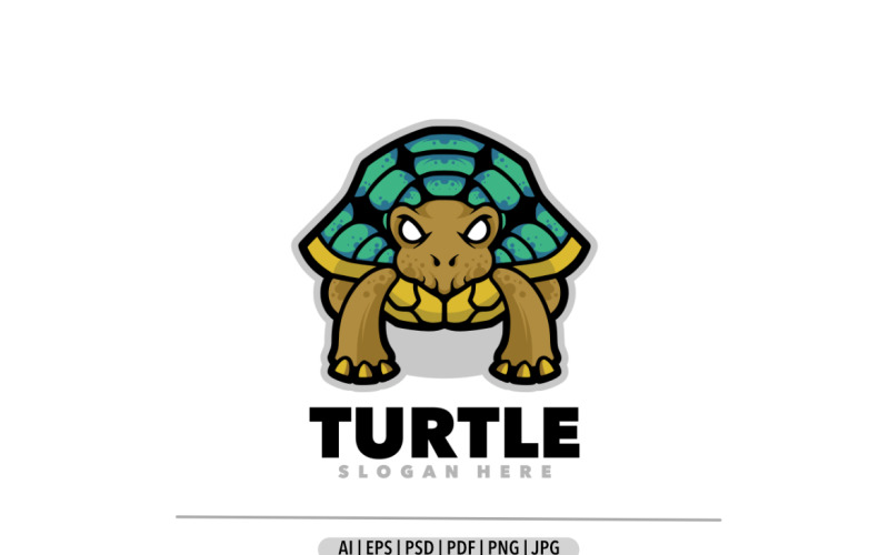 Turtle mascot cartoon logo design logo - TemplateMonster