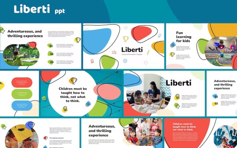 Liberti - Modèle préscolaire Powerpoint - TemplateMonster