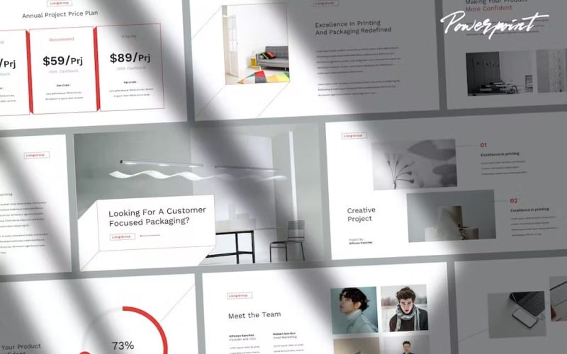 Liong - Modèle PowerPoint minimal élégant - TemplateMonster