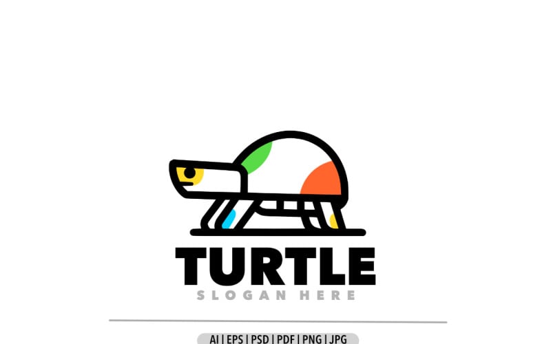 Turtle line simple design logo design - TemplateMonster